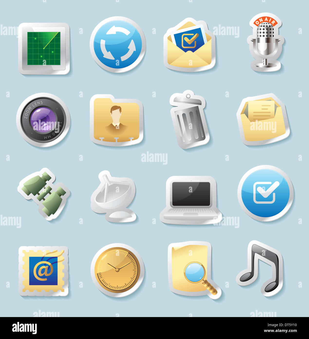 Sticker button set. Icons for signs and interface Stock Photo - Alamy