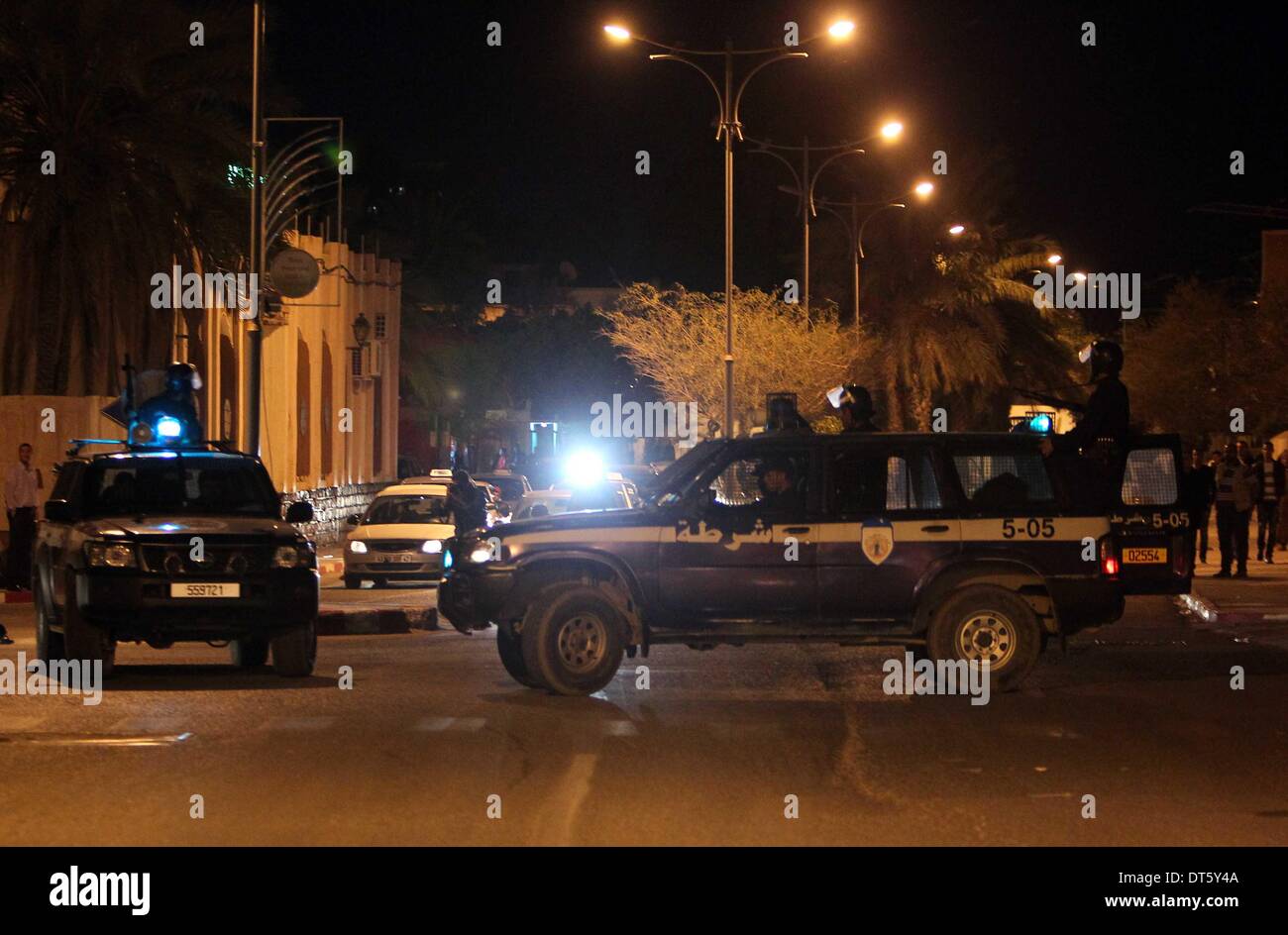 Ghardaia, Algeria. 9th Feb, 2014. A unit of the Investigation Police ...