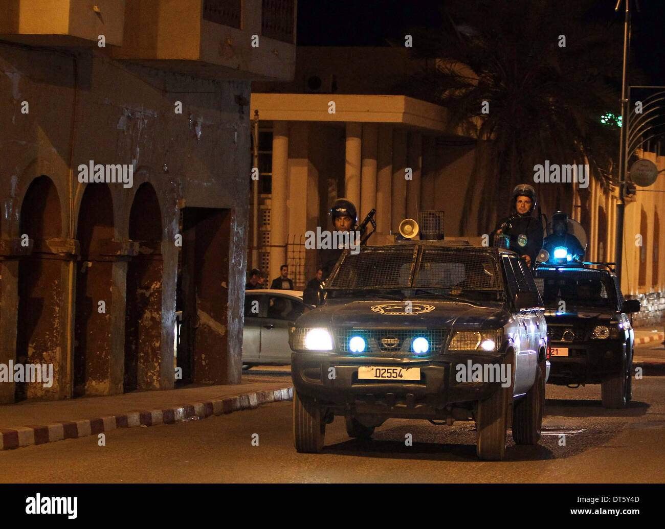 Ghardaia, Algeria. 9th Feb, 2014. A unit of the Investigation Police ...