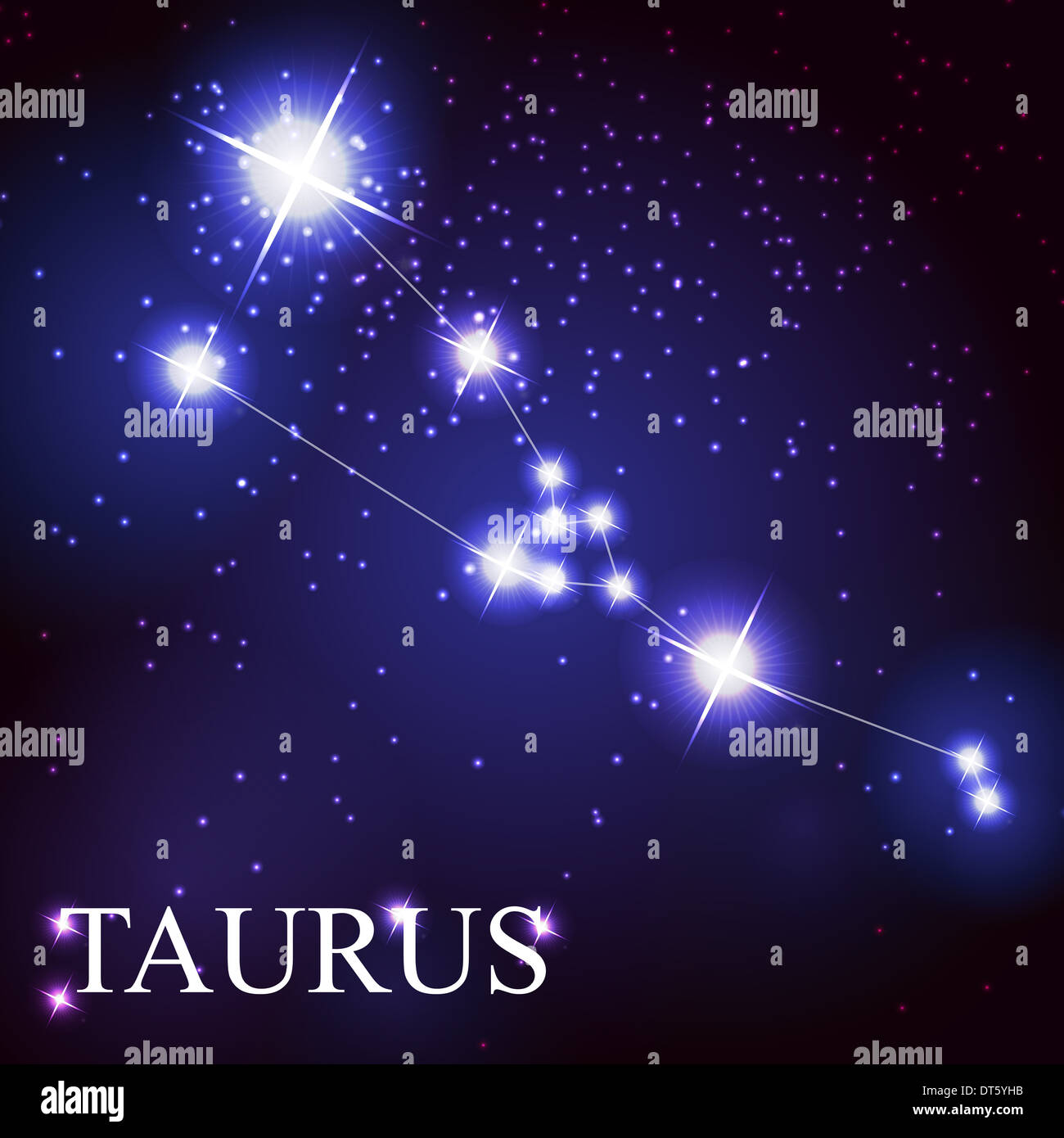 vector of the taurus zodiac sign of the beautiful bright stars on the ...