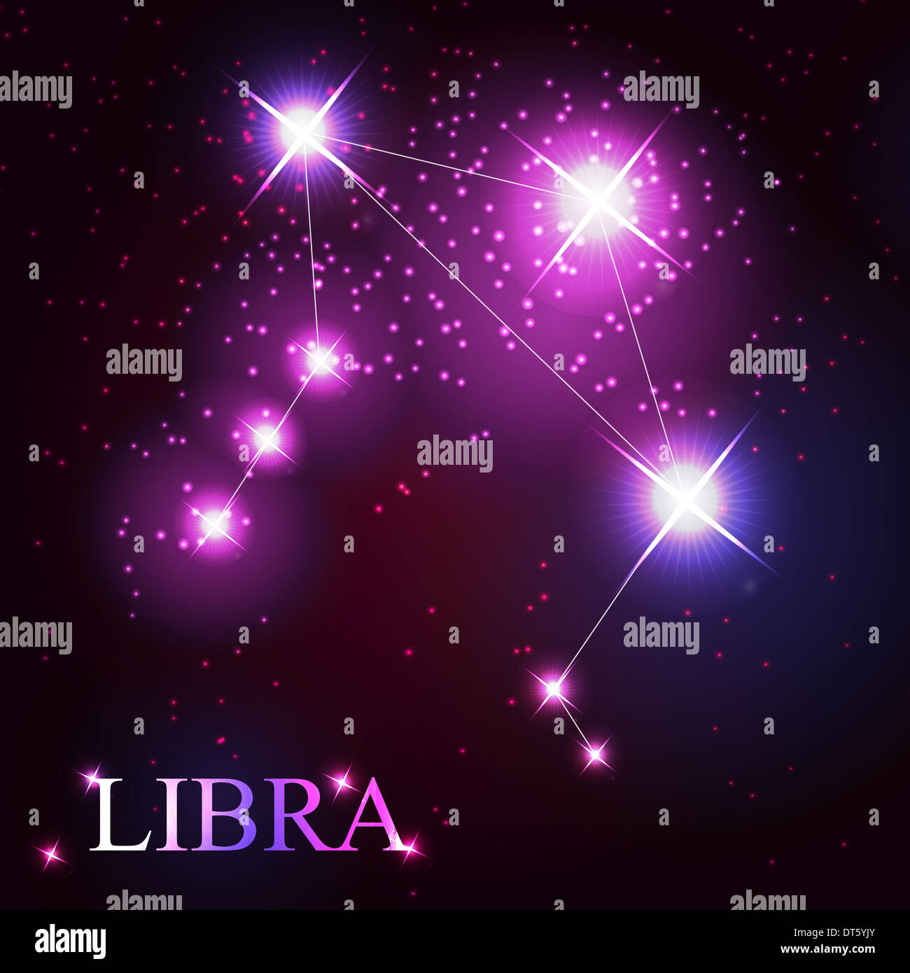 vector of the libra zodiac sign of the beautiful bright stars on the ...