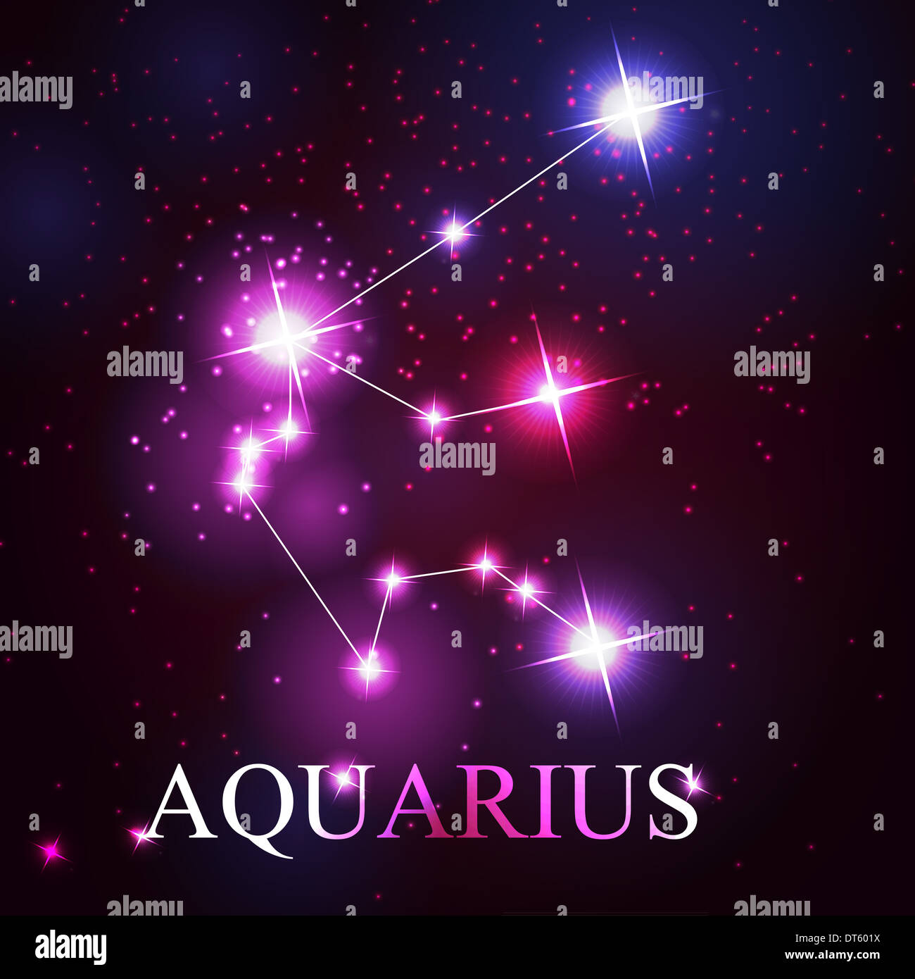 vector of the aquarius zodiac sign of the beautiful bright stars on the ...