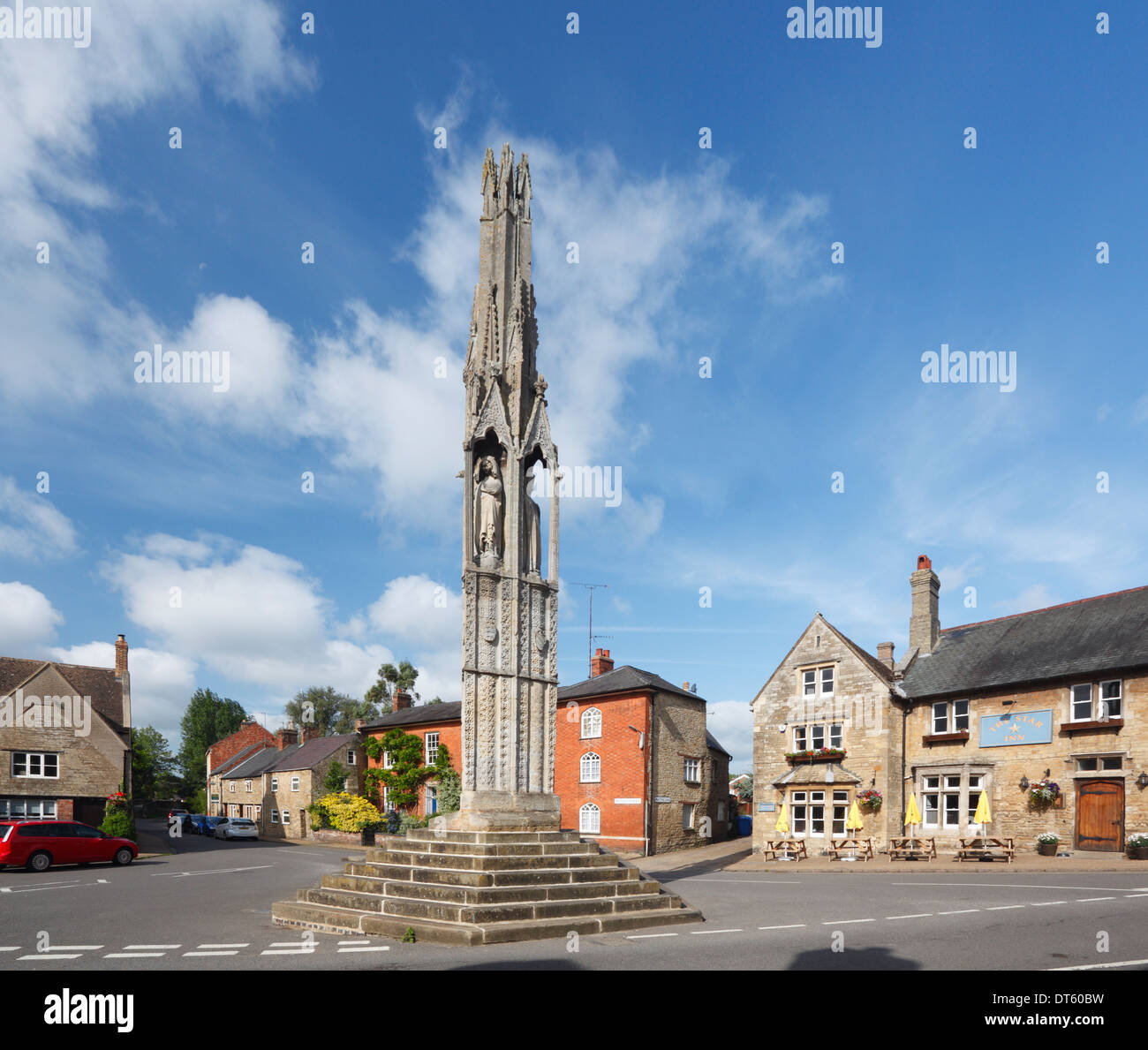 The Eleanor Cross in Geddington. Northamptonshire. England. UK Stock ...