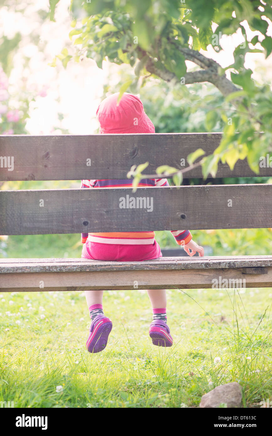 Girl sitting alone back nature hi-res stock photography and images - Alamy