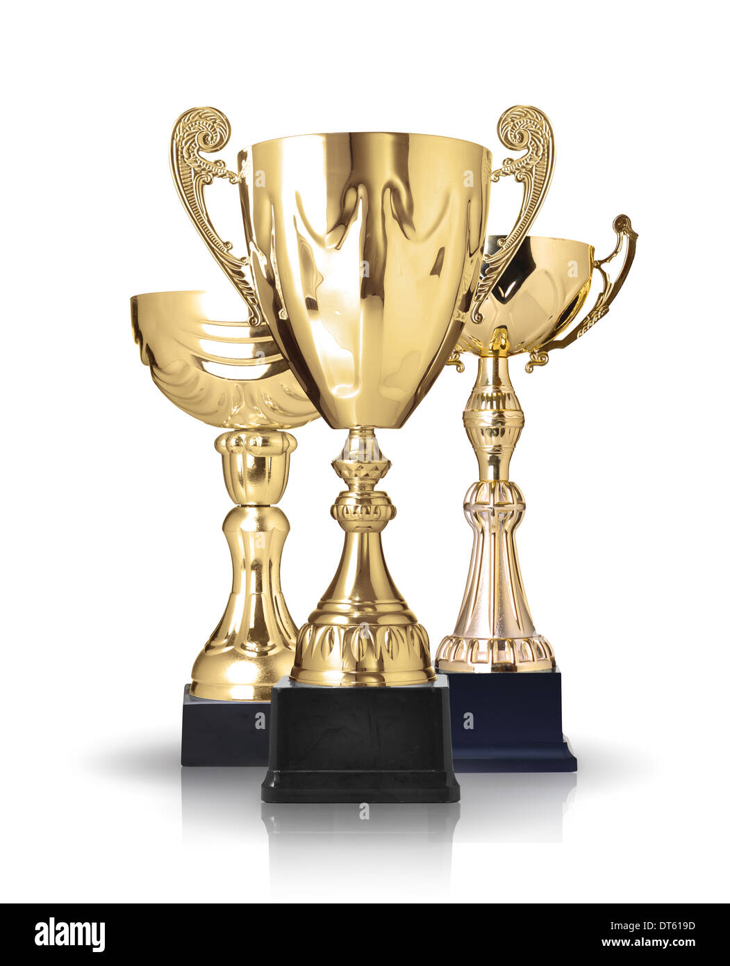 three different kind of trophies. Isolated on white background Stock ...