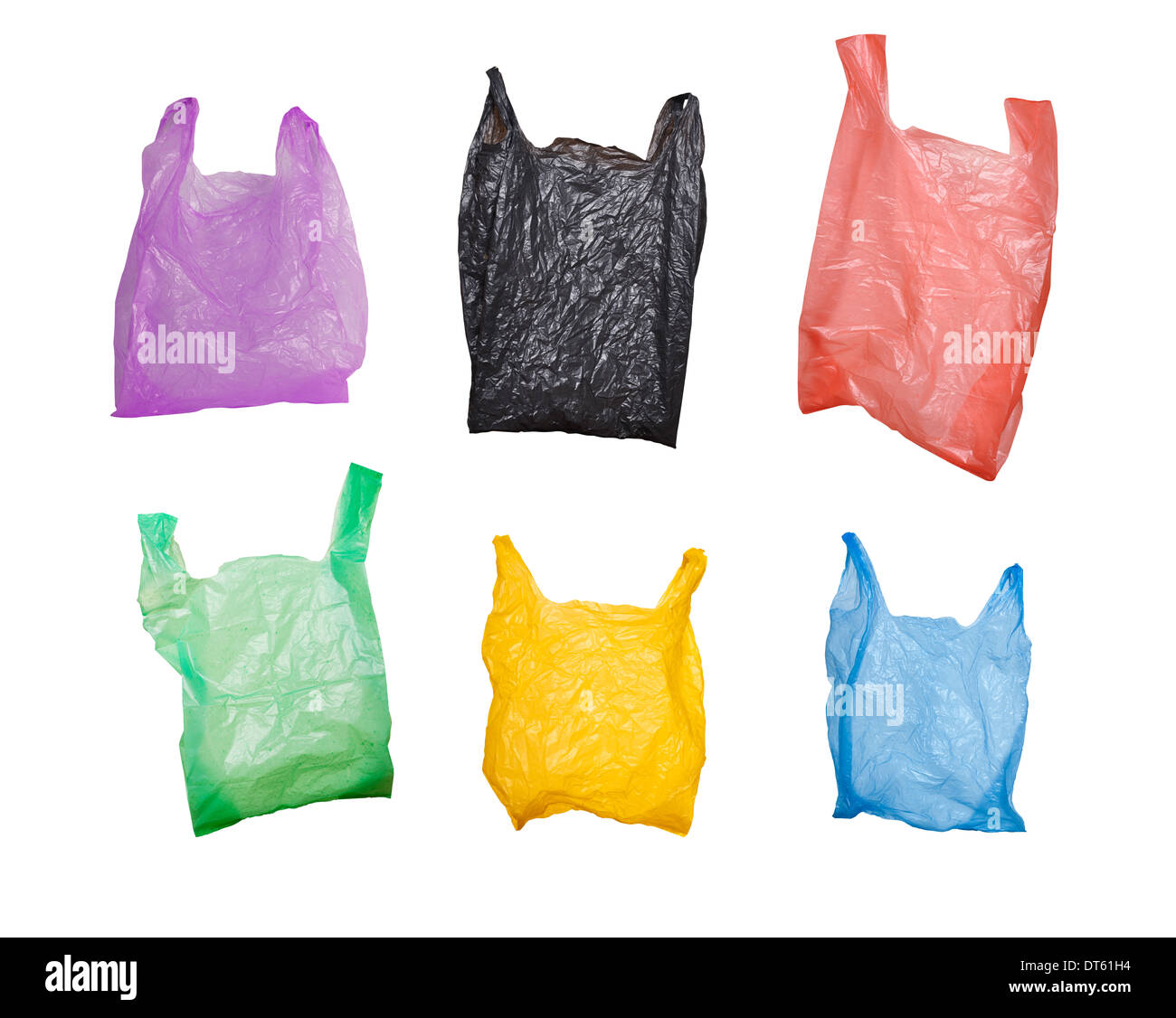 collection of various plastic bags isolated on white background Stock ...