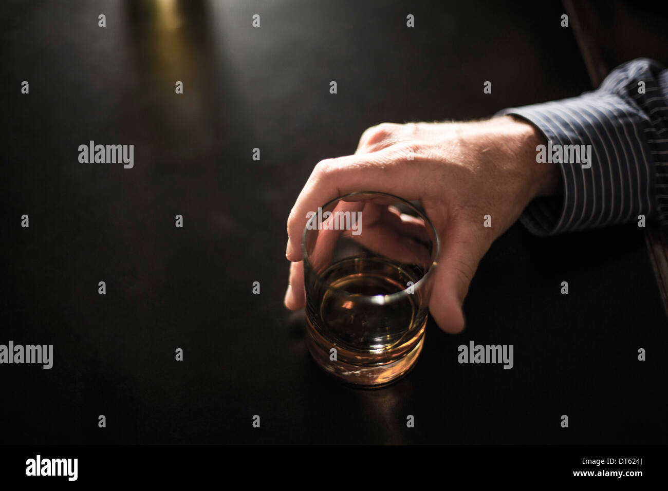 Man drinking alone in bar hi-res stock photography and images - Alamy