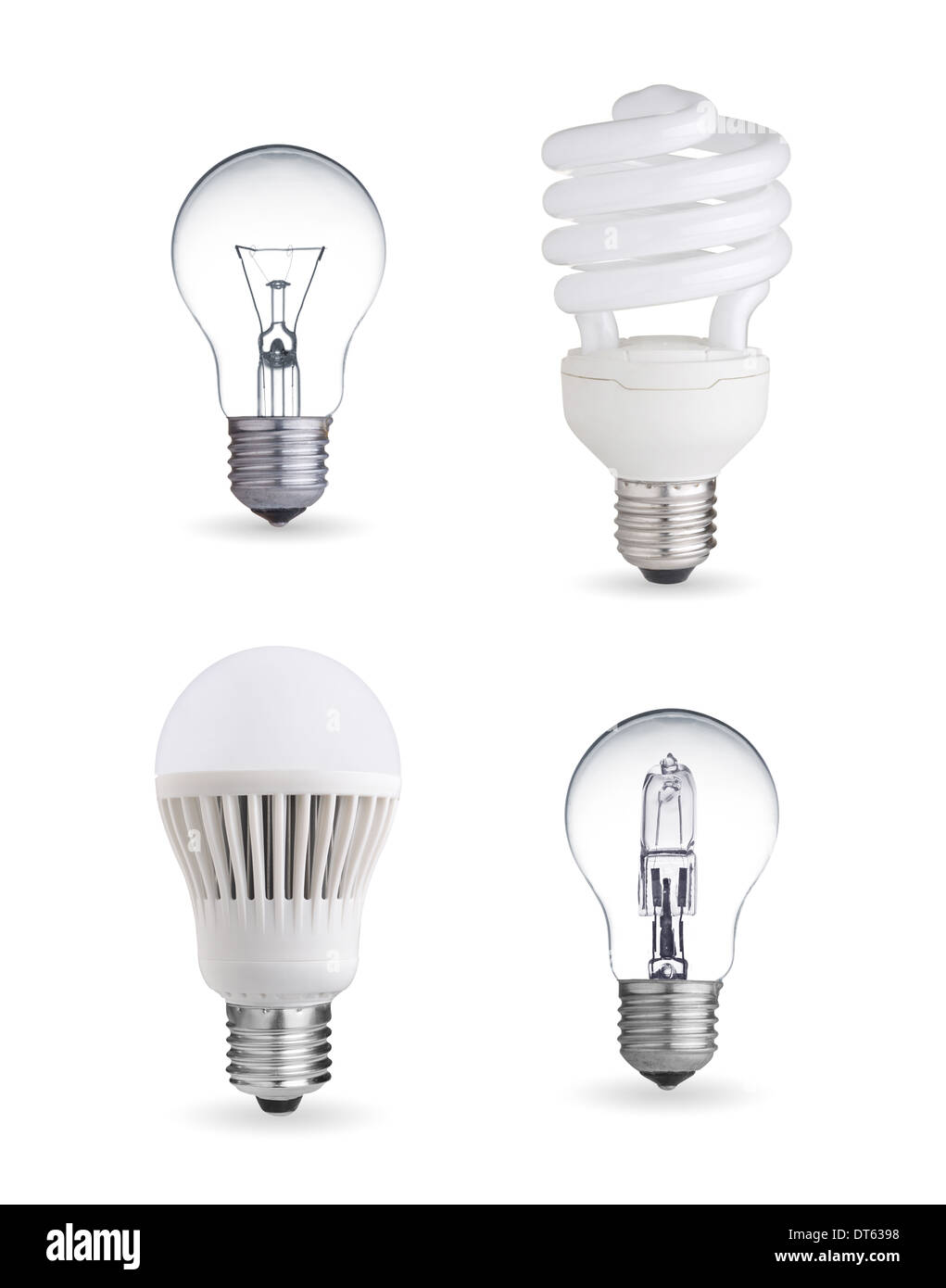 tungsten bulb,fluorescent,halogen and LED bulb Stock Photo - Alamy