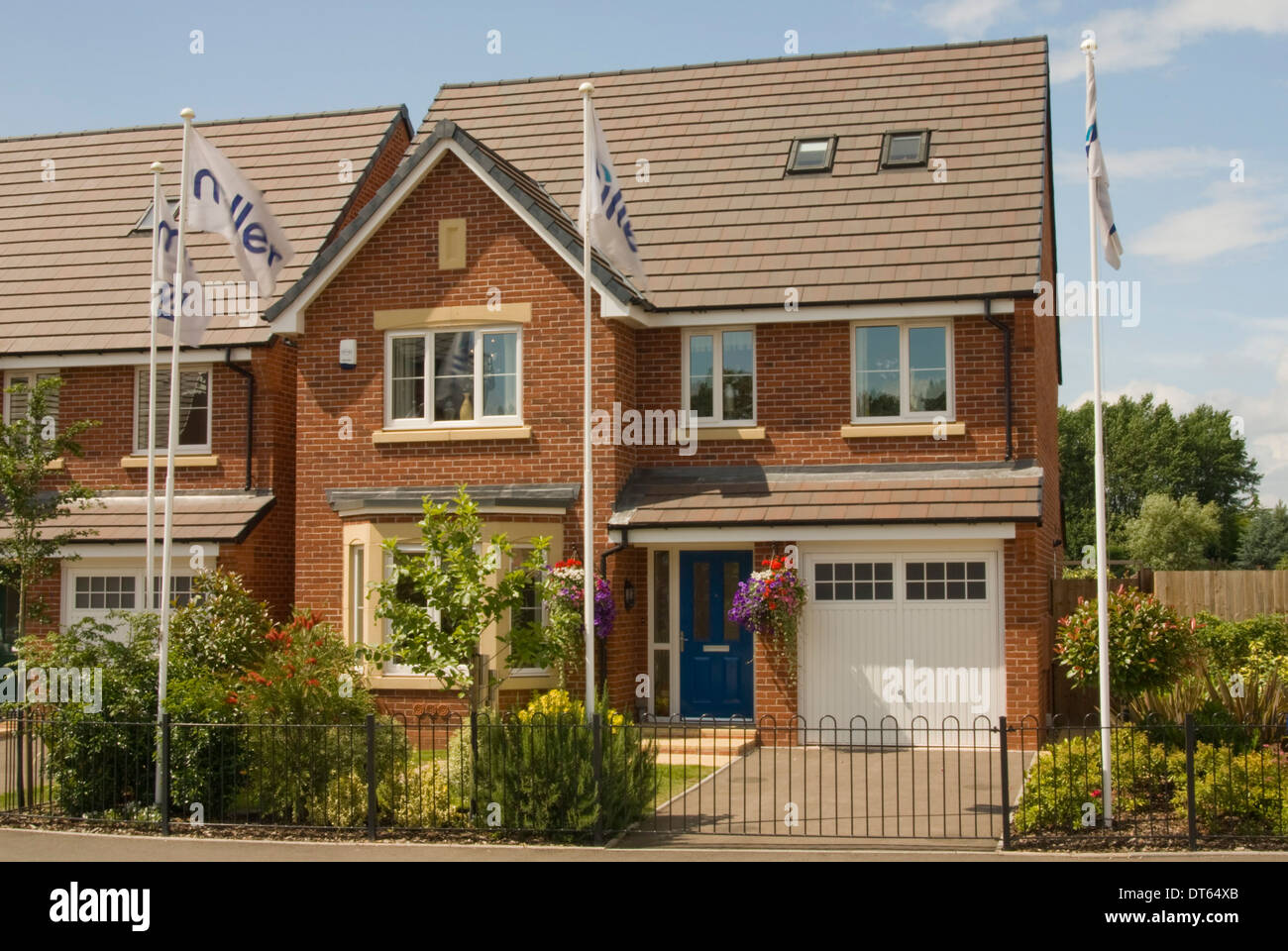New build red brick detached house Stock Photo - Alamy