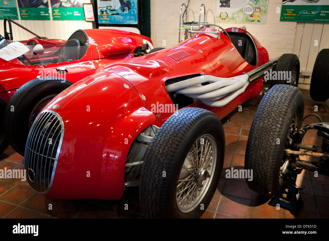 Old fashioned Jaguar Formula 2 racing car on display at Brooklands ...