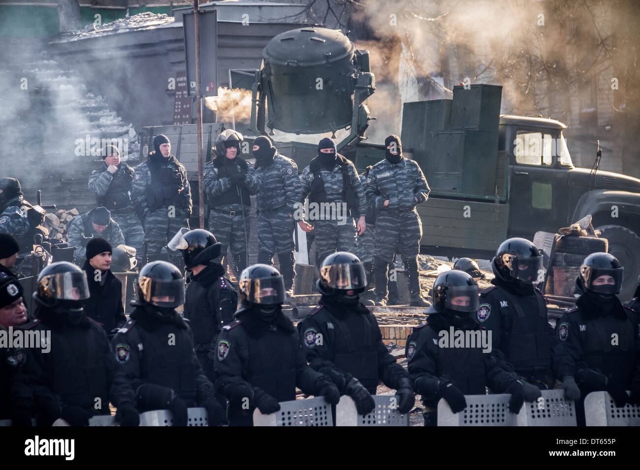 Pro-government riot police during Euromaidan in Kiev, Ukraine Stock ...
