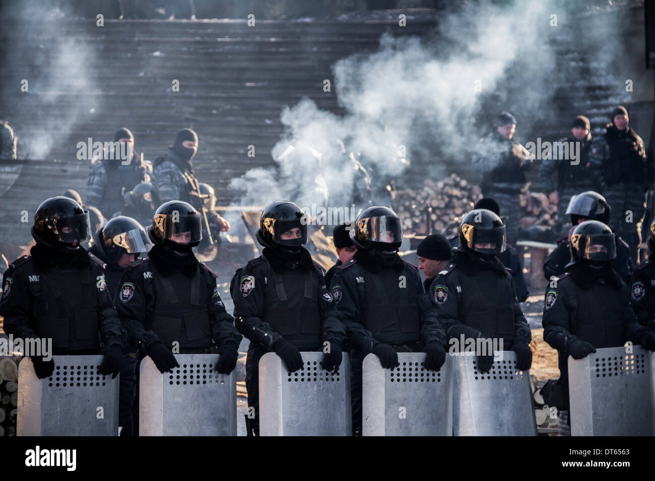 Pro-government riot police during Euromaidan in Kiev, Ukraine Stock ...