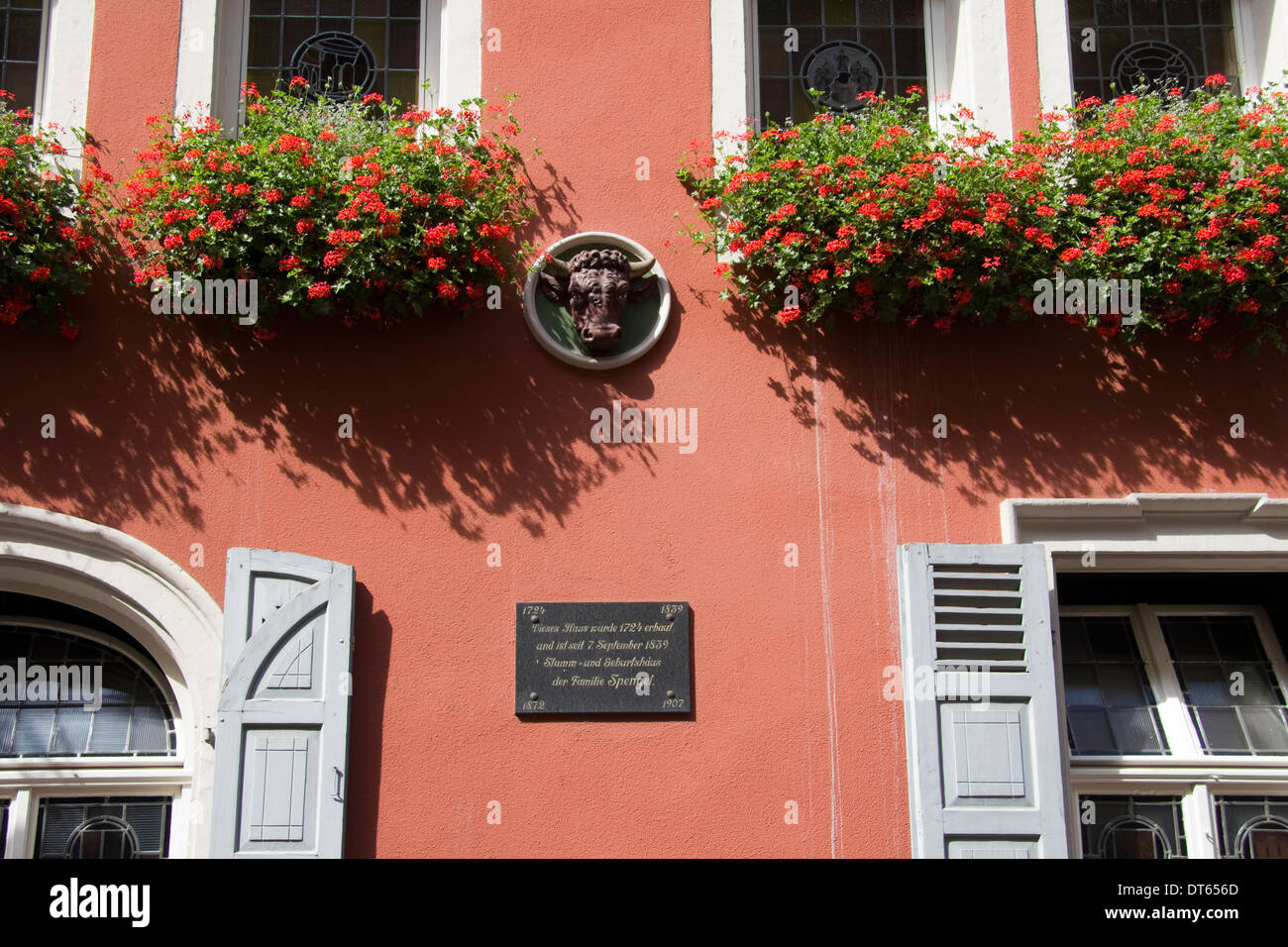 Red wall in Heidelberg Germany Europe Stock Photo - Alamy