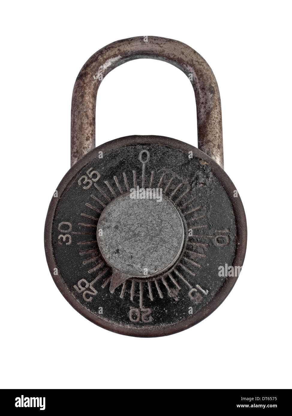 vintage dial lock over white, clipping path Stock Photo - Alamy