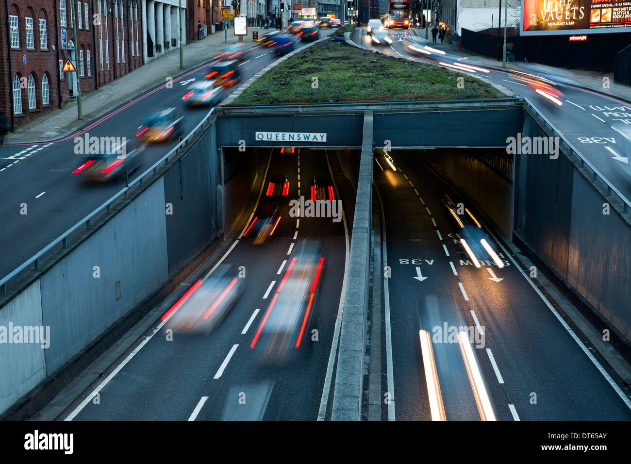 Birmingham Road Tunnels. Pictured the entrance to the Queensway tunnel ...