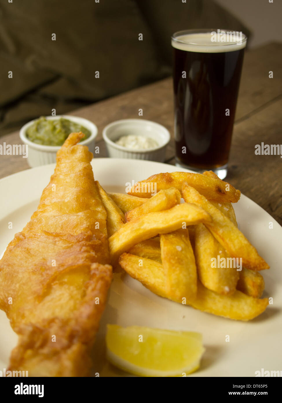 Fish and Chips in the pub Stock Photo - Alamy