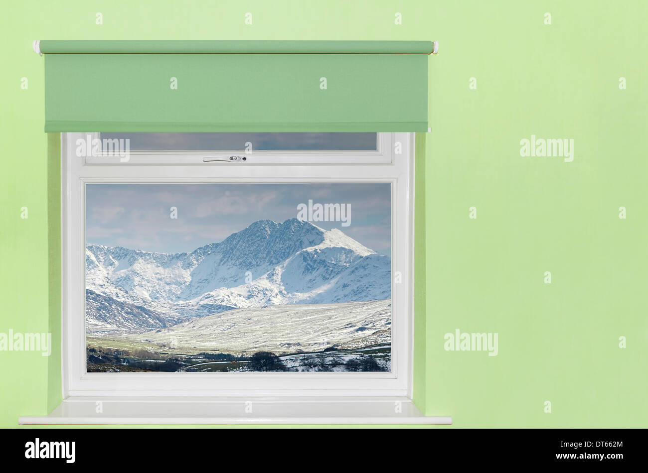 View green mountains from window hi-res stock photography and images ...