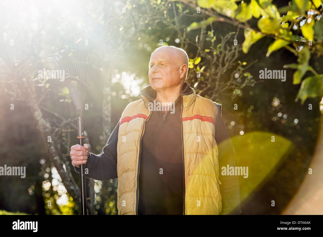Man with rake hi-res stock photography and images - Alamy