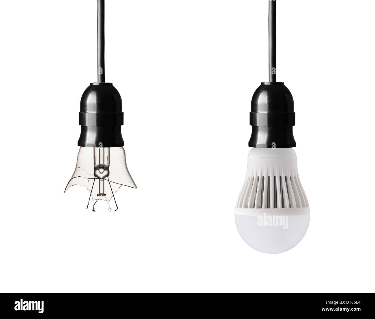 Incandescent light broken bulb Cut Out Stock Images & Pictures - Alamy