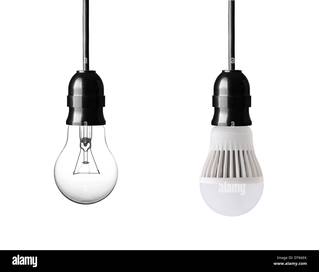 Energy saver bulb and led bulb on white hi-res stock photography and ...