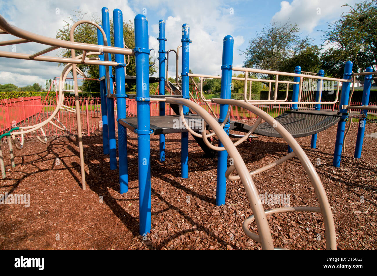 Climbing frame in a park playground Stock Photo - Alamy