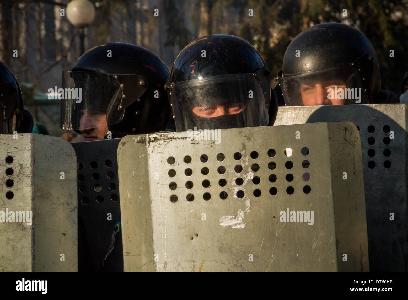 Pro-government riot police during Euromaidan in Kiev, Ukraine Stock ...