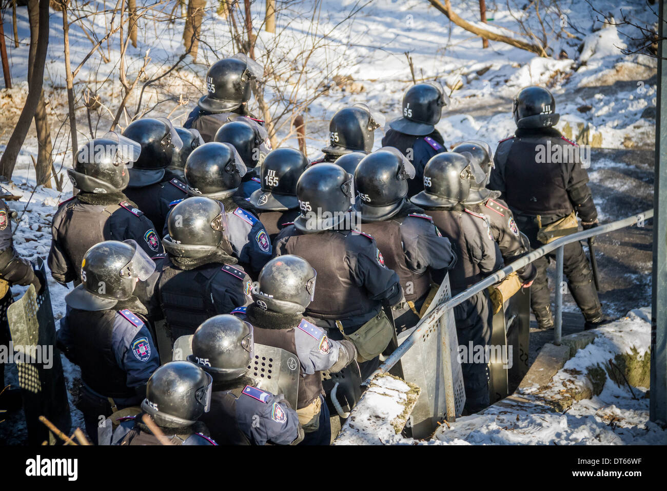 Pro-government riot police during Euromaidan in Kiev, Ukraine Stock ...