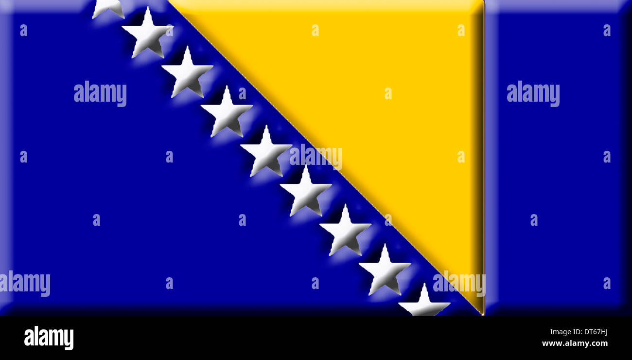 Bosnia and Herzegovina - national flag Stock Photo - Alamy