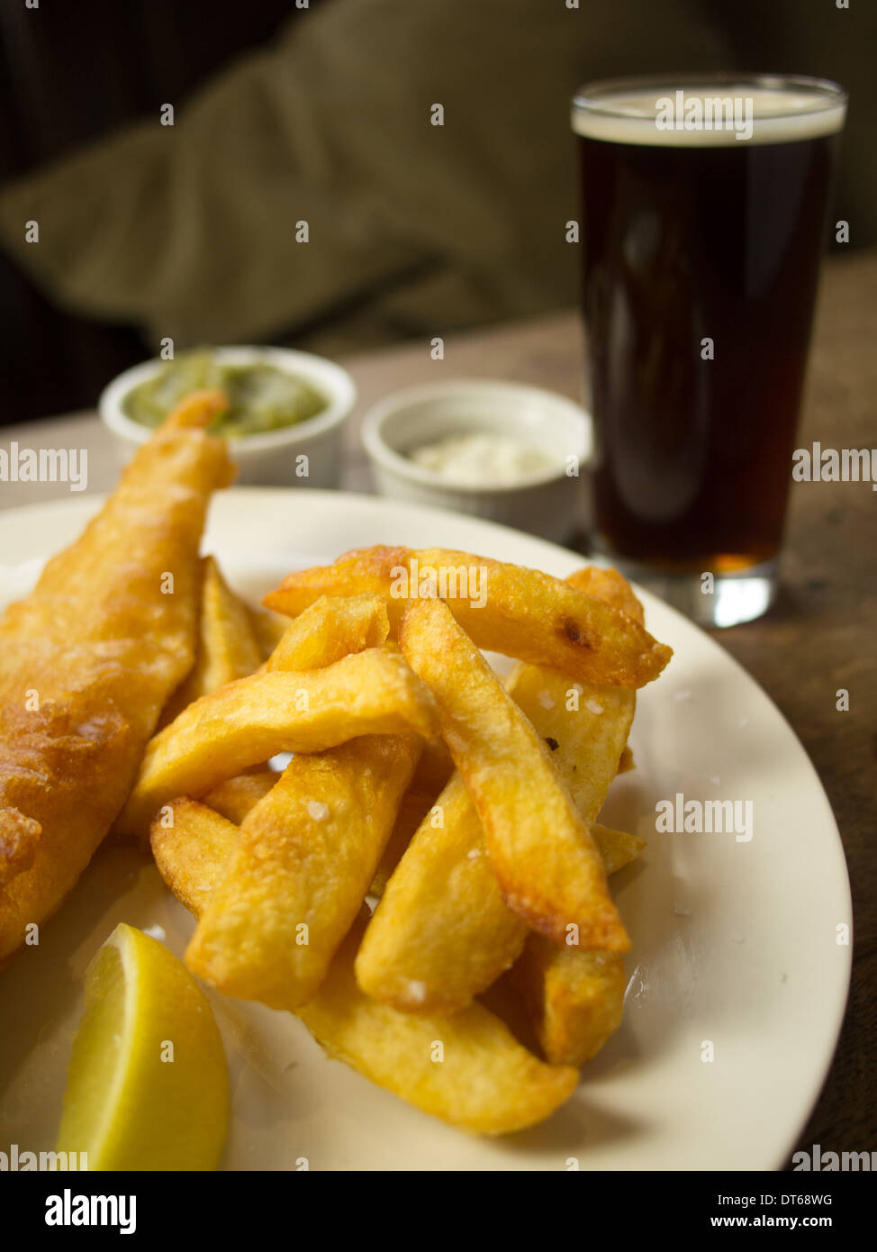 Fish and Chips in the pub Stock Photo - Alamy