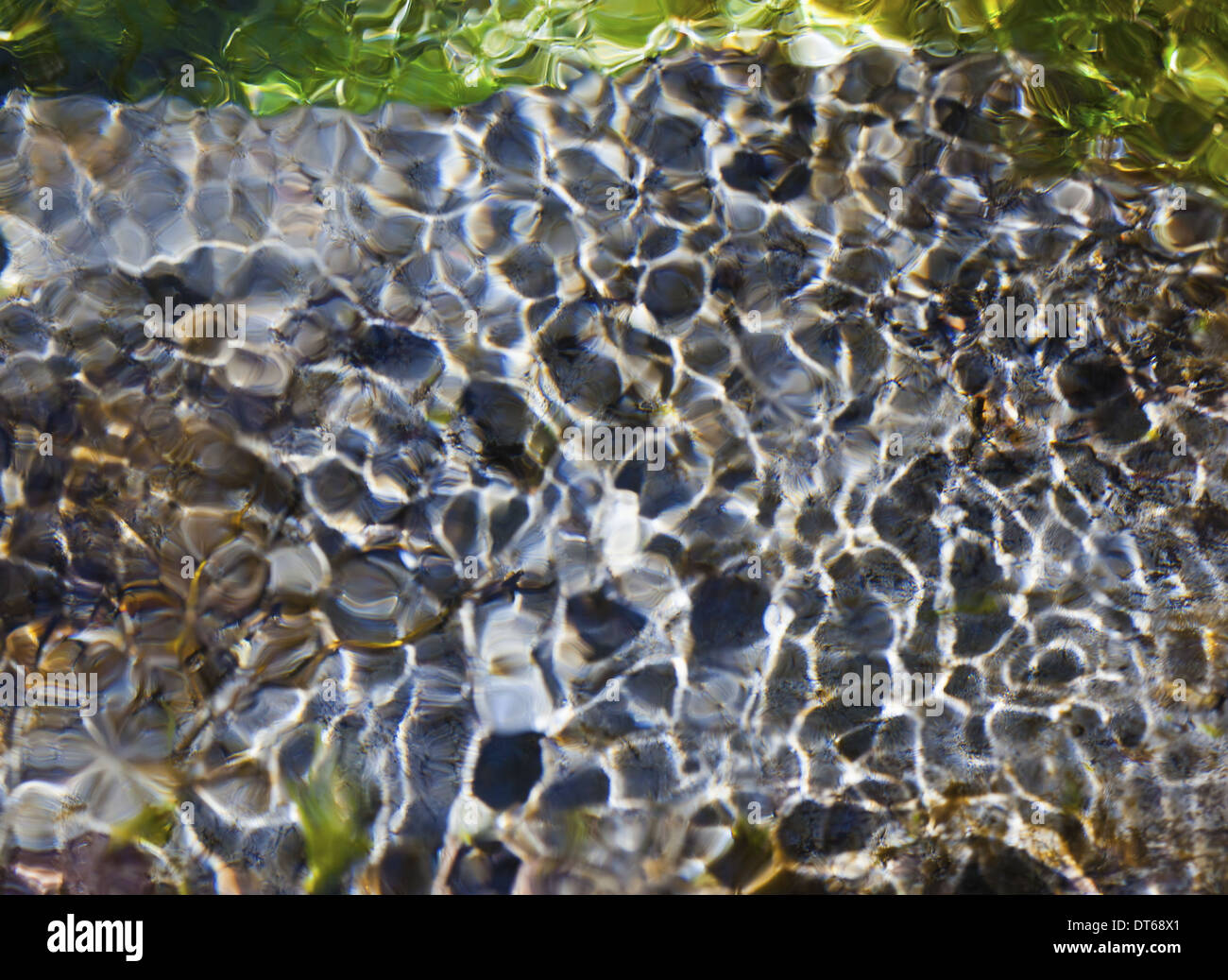 Light and shadow on ripples in a shallow section of the Sol Duc River ...