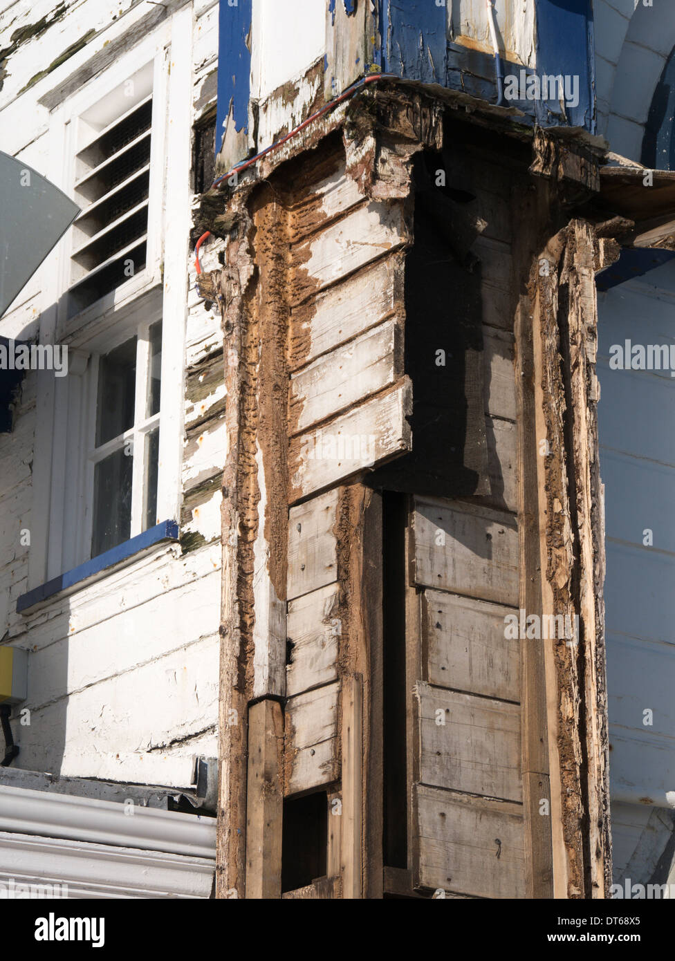 Rotting woodwork on an old French house Stock Photo - Alamy