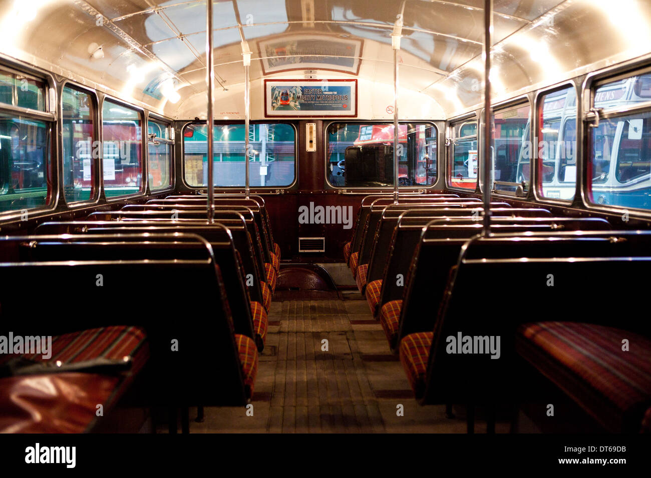 Inside one of the original London Busses at Brooklands Museum in ...