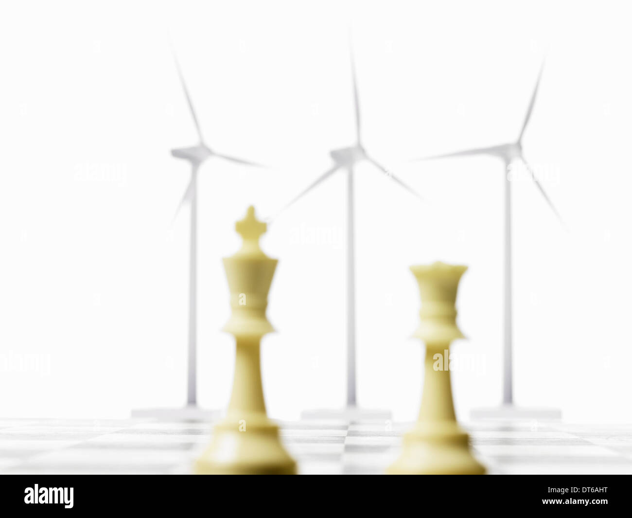 Environmental Chess Board with Wind Turbines Stock Photo - Alamy