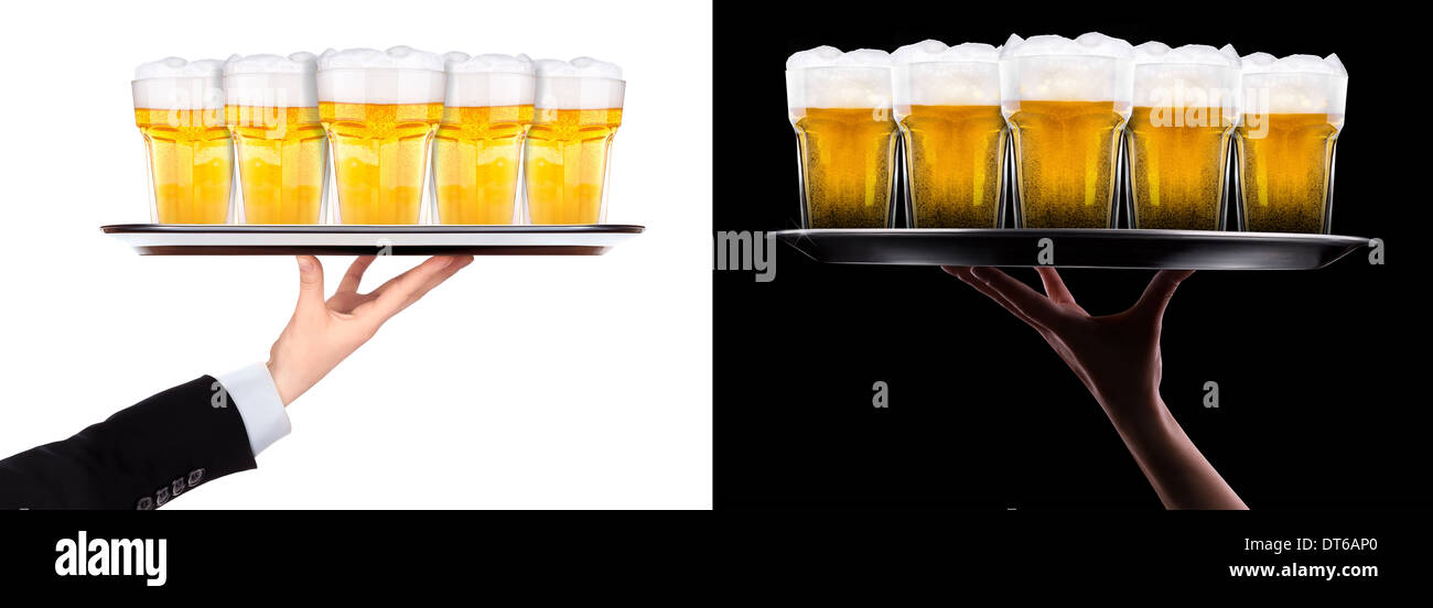 wet fresh beer isolated on black and white Stock Photo - Alamy