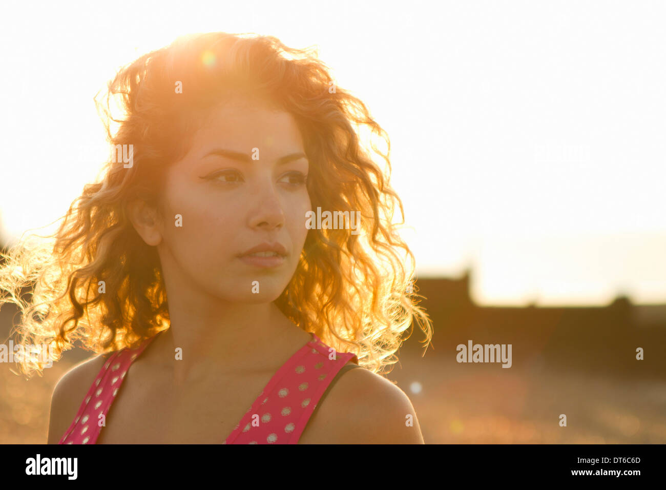 Woman wavy hair sunlight hi-res stock photography and images - Alamy