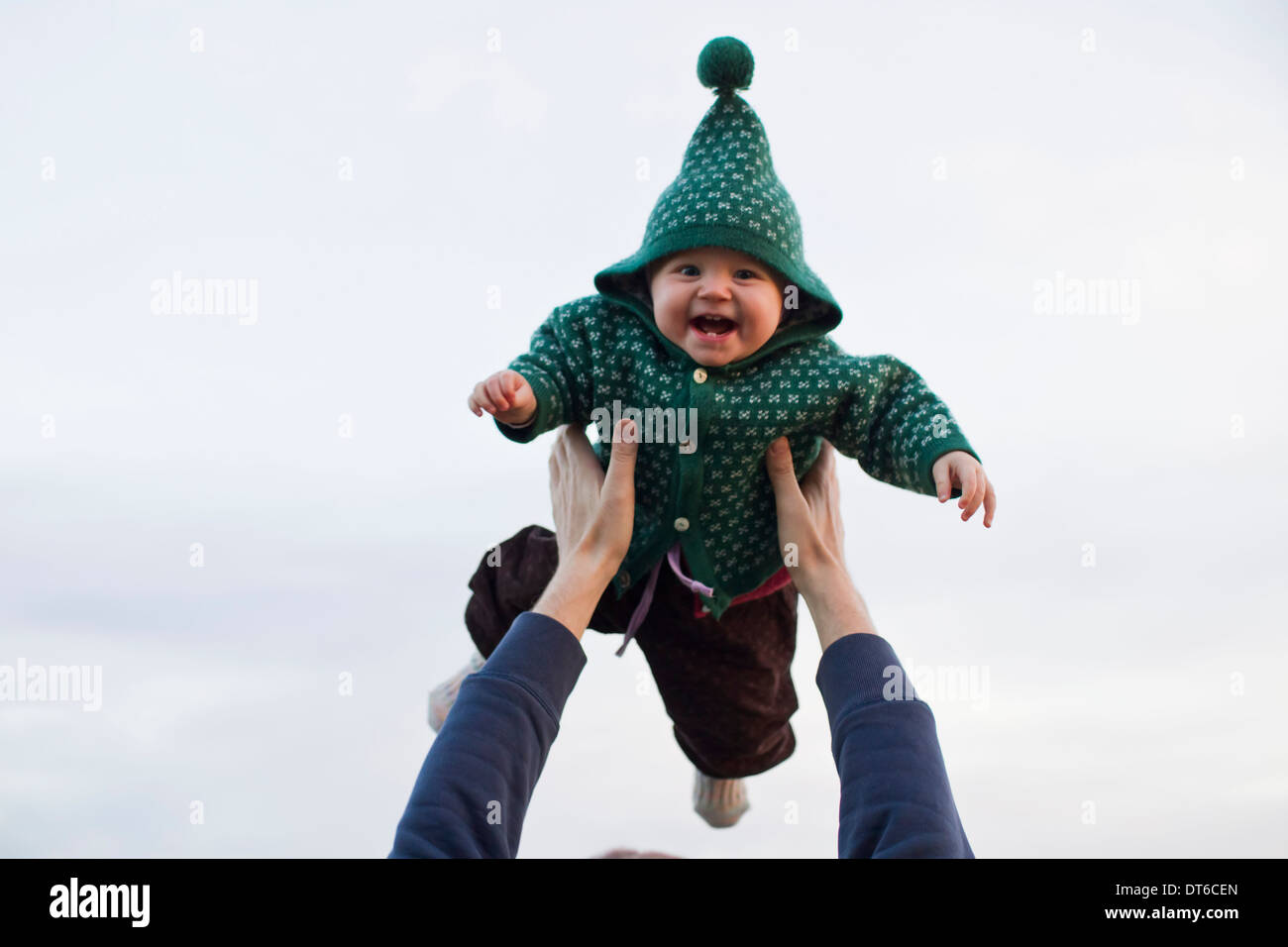 Father Lifting Baby Daughter High Resolution Stock Photography and ...