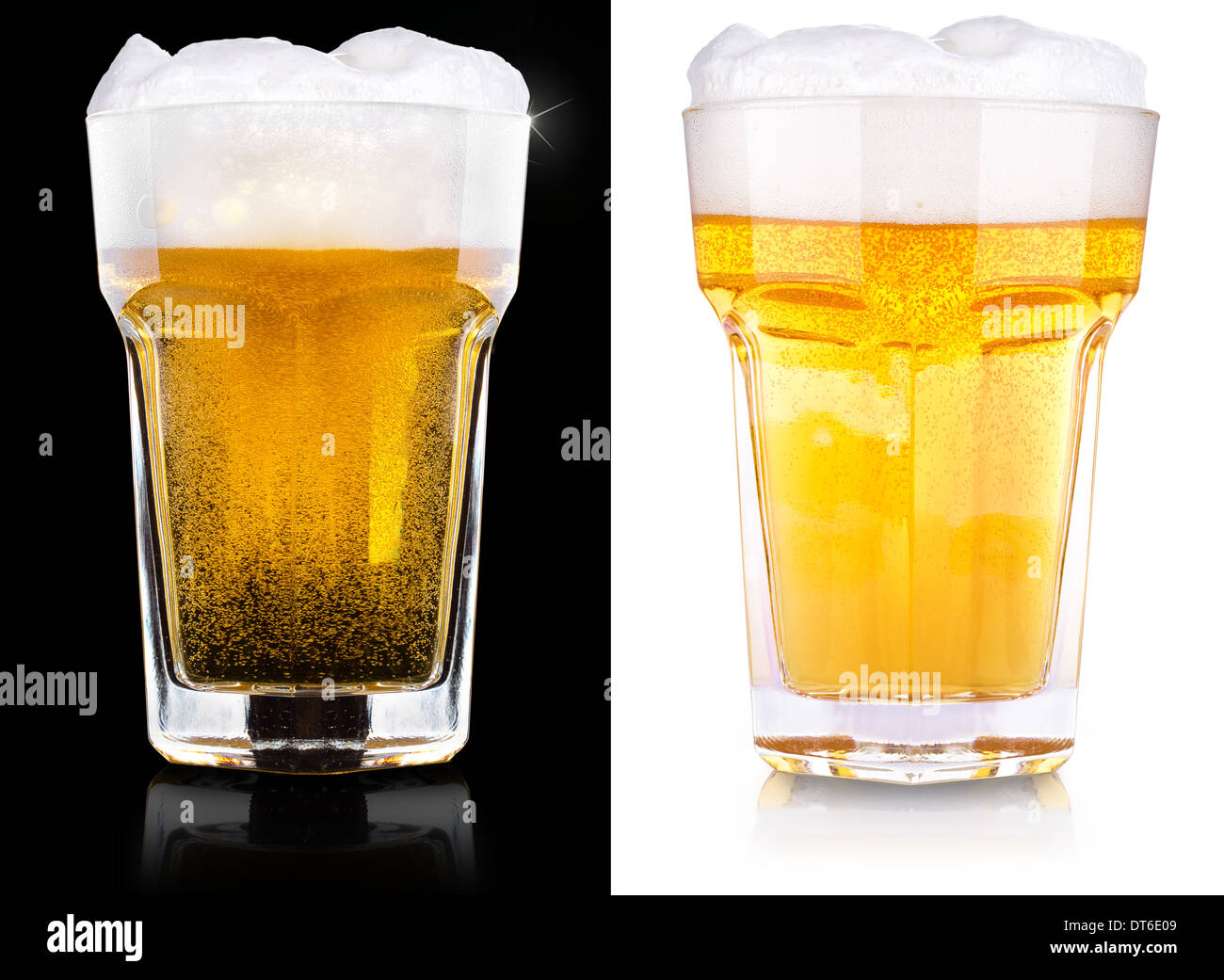 wet fresh beer isolated on black and white Stock Photo - Alamy
