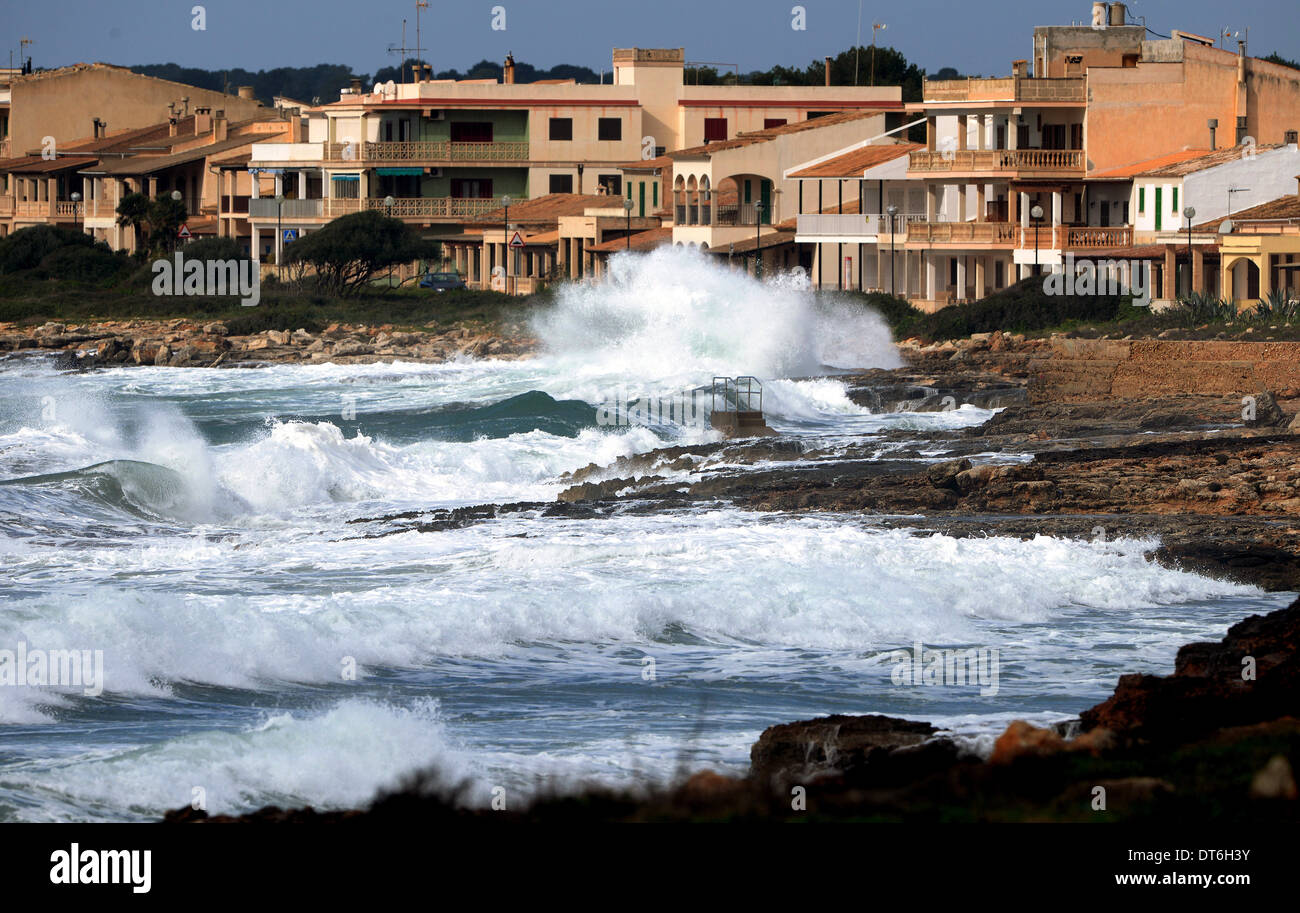 Storm of wind and rough sea in Majorca Stock Photo - Alamy