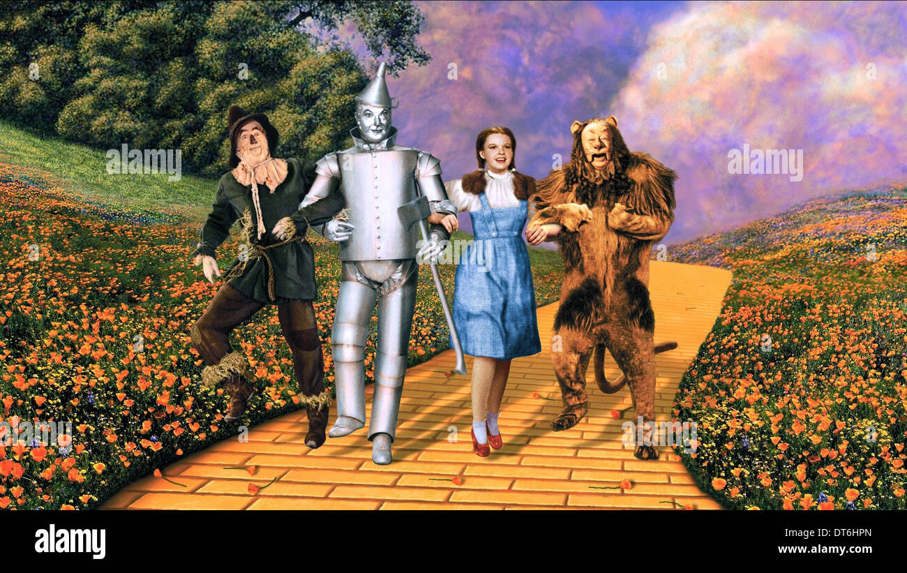 RAY BOLGER, JACK HALEY, JUDY GARLAND, BERT LAHR, THE WIZARD OF OZ, 1939 ...