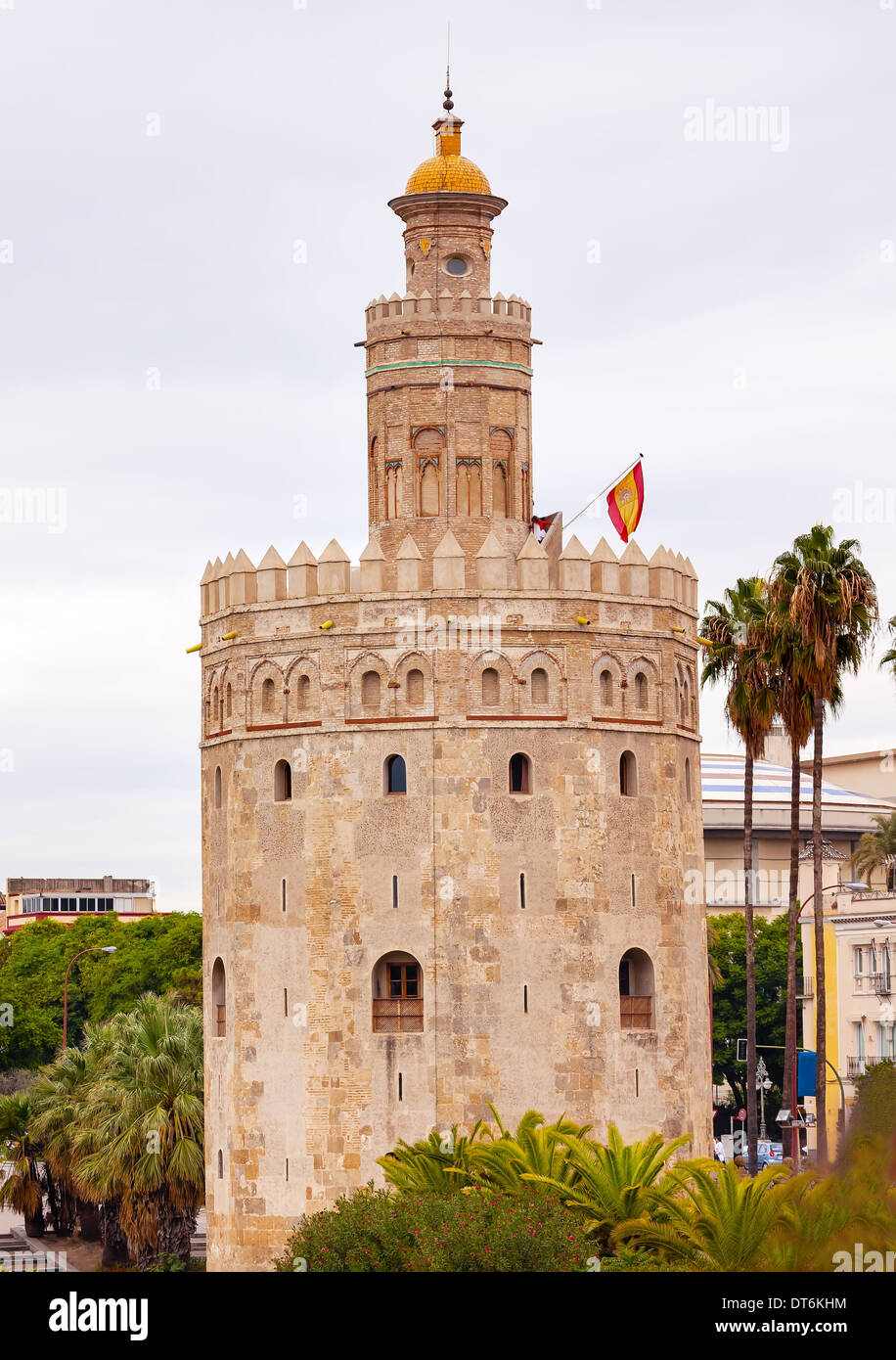 Torre del Oro Old Moorish Military Watchtower Seville Andalusia Spain ...