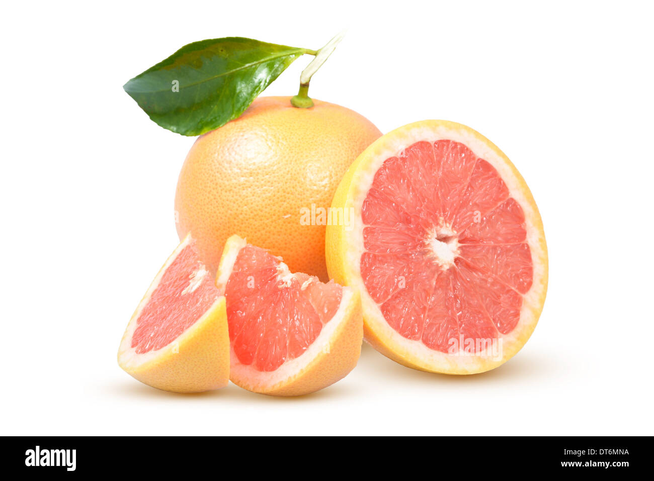Ripe grapefruit composition on a white background Stock Photo - Alamy