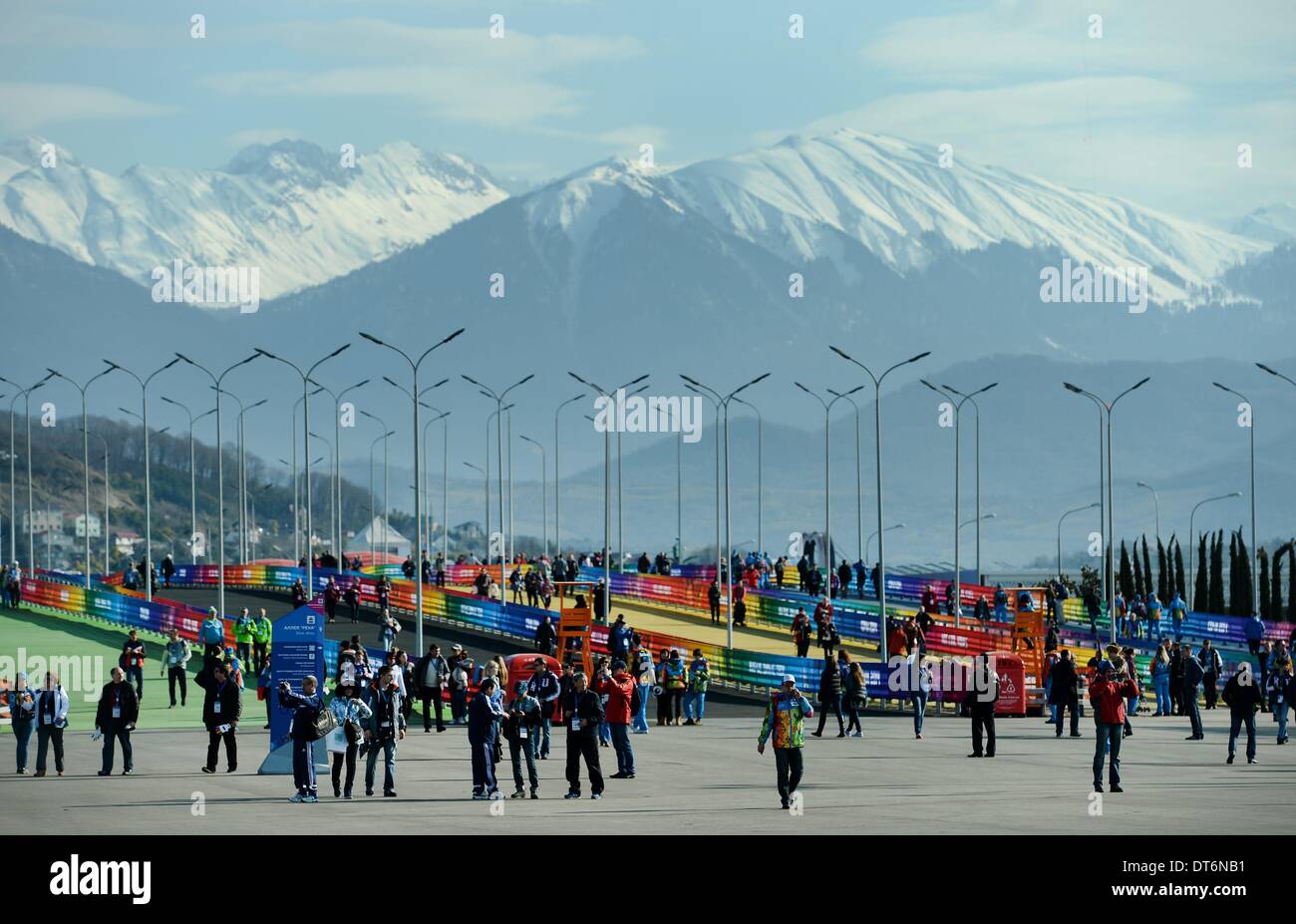 Spectators in the olympic park at the Sochi 2014 Olympic Games, Sochi ...