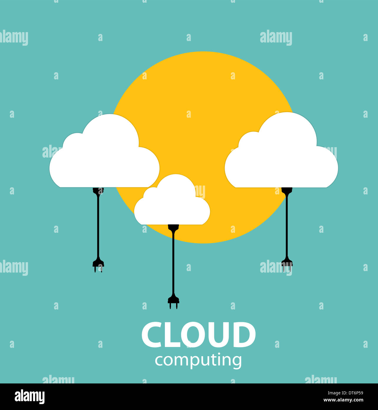 Cloud Computing Concept on Different Electronic Devices. Vector ...