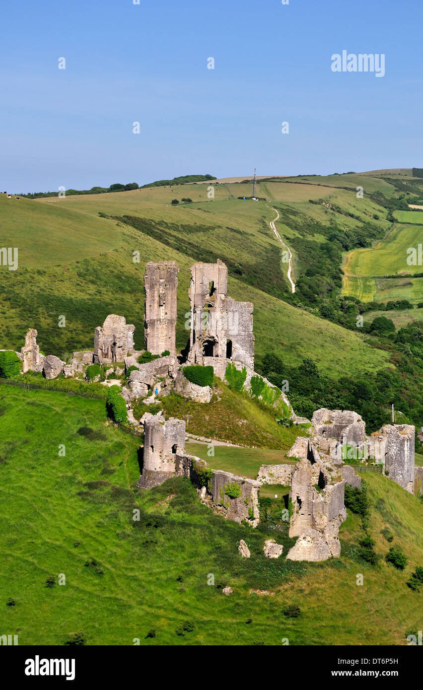 A view of Corfe Castle Dorset UK Stock Photo - Alamy