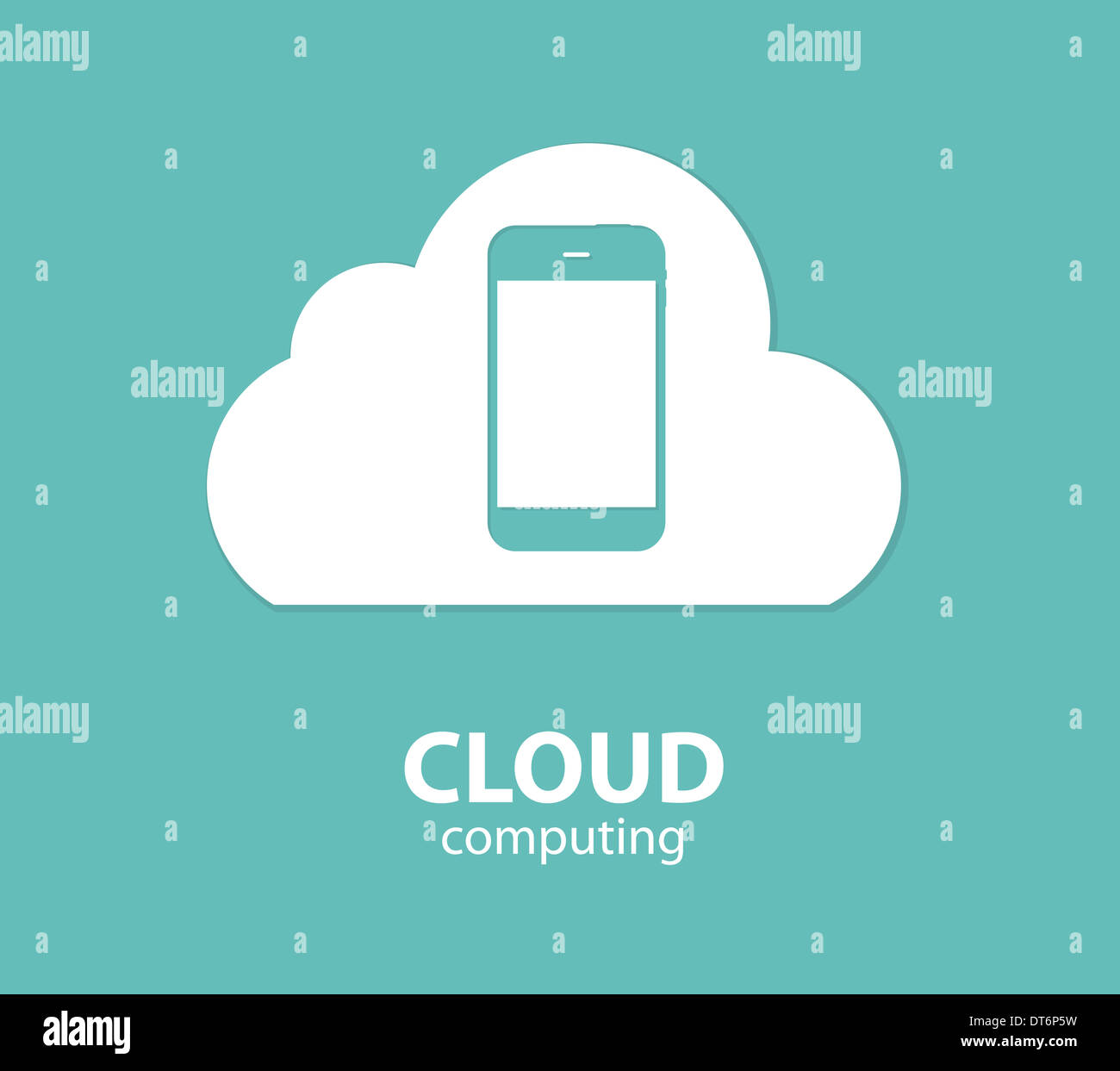 Cloud Computing Concept on Different Electronic Devices. Vector ...