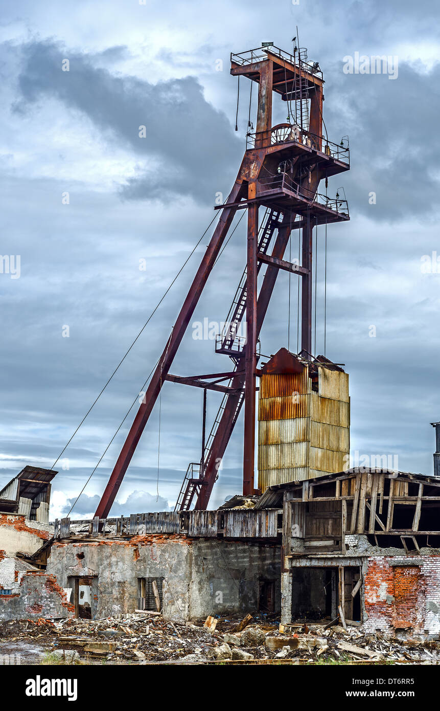 Destroyed and abandoned salt mine on crisis time Stock Photo - Alamy