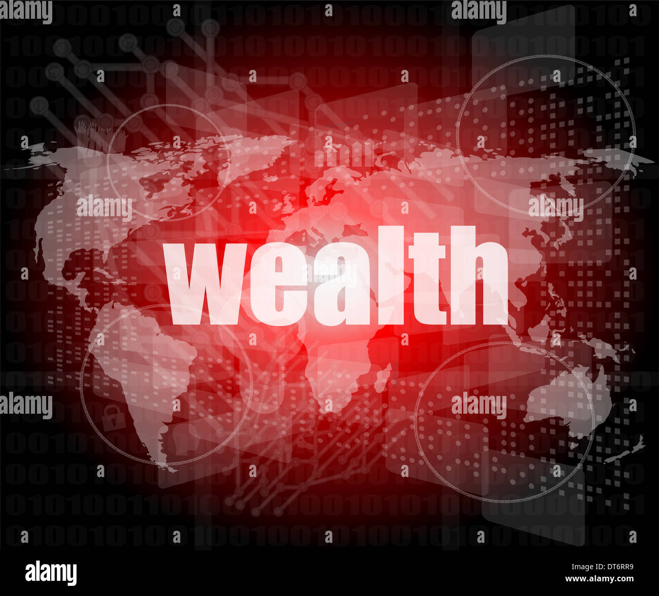 wealth word on digital touch screen interface Stock Photo - Alamy
