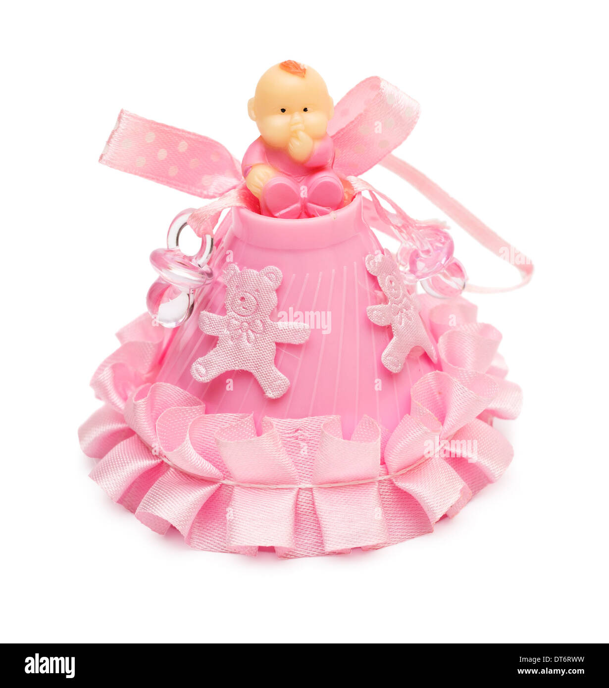 Pink baby toy isolated on white background Stock Photo - Alamy