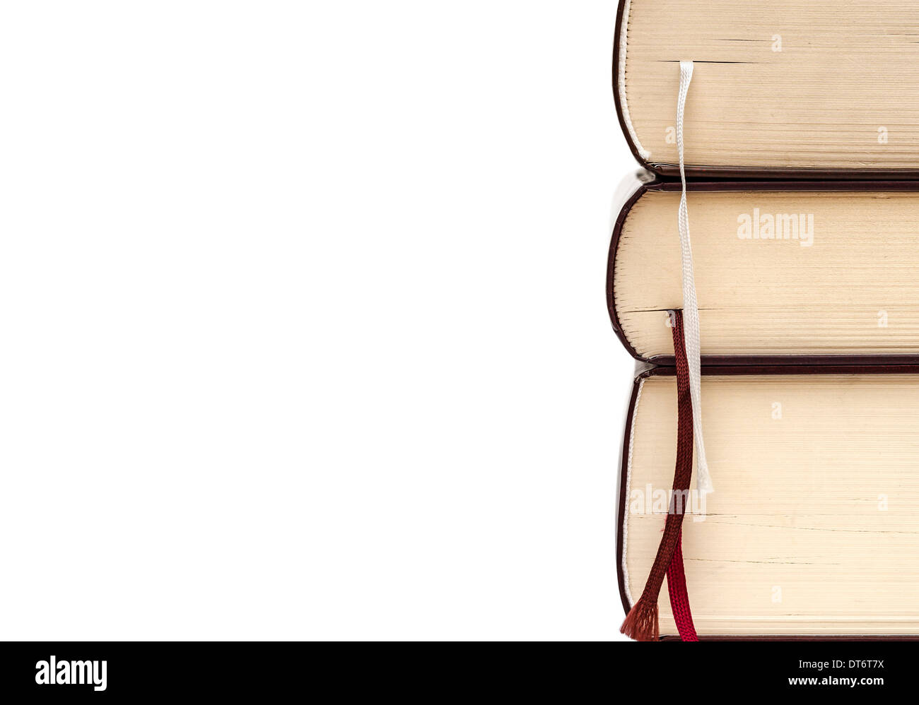 Three thick books isolated on white background Stock Photo - Alamy