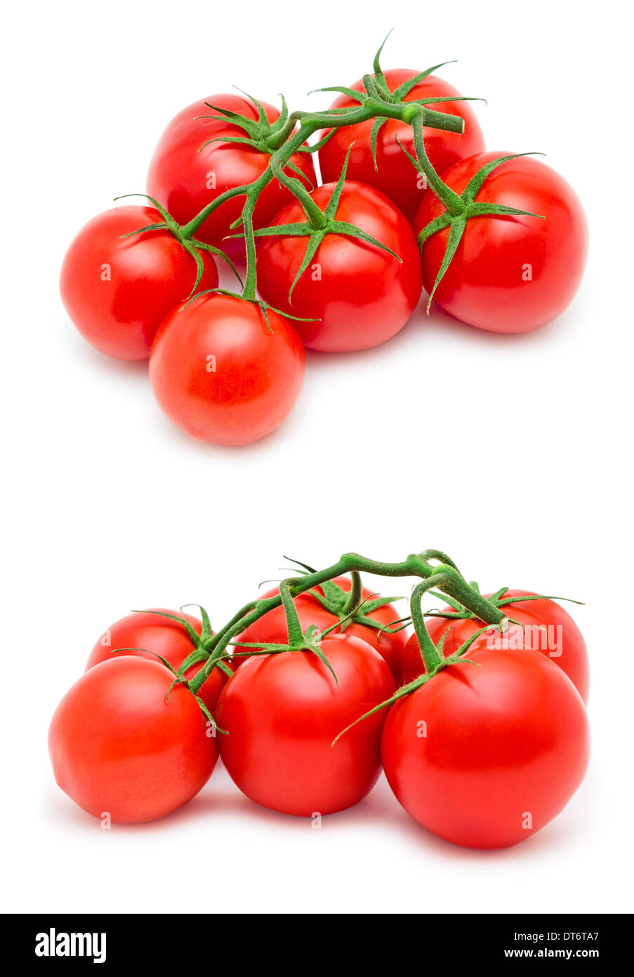 Two bunch of red tomatoes isolated on white background Stock Photo - Alamy